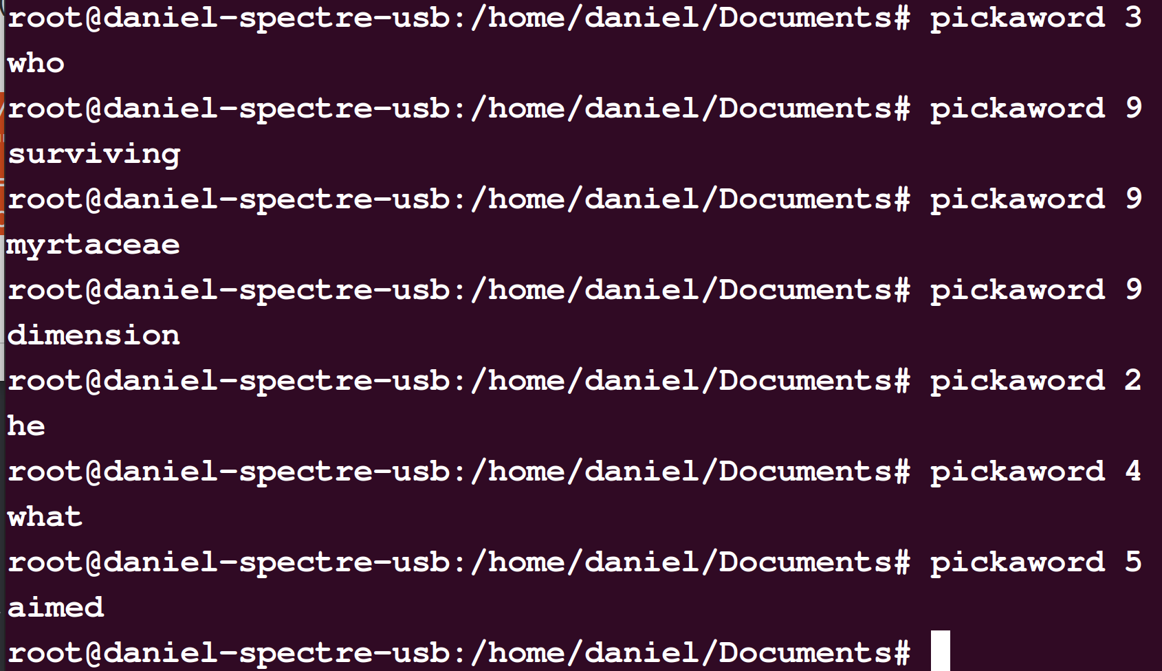 Random Word Generator In Bash